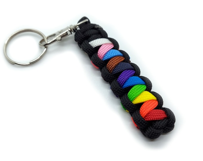 Progress Modern Pride Flag Keychain or Zipper Pull - LGBT Key Fob Gift - Etsy