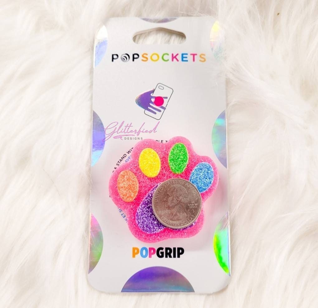 Rainbow Paw Print Popsocket Dog Lover Gift for Women Dog - Etsy
