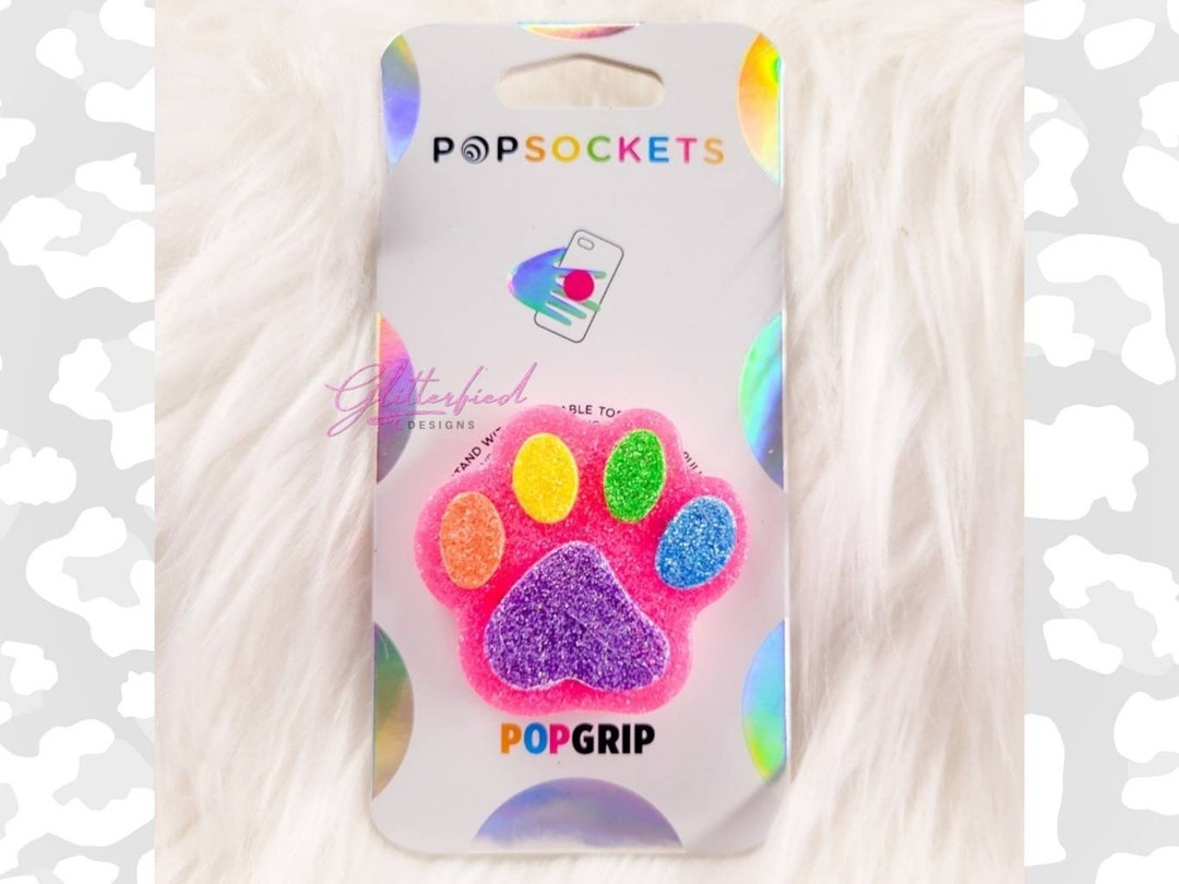 Rainbow Paw Print Popsocket, Dog Lover Gift for Women, Dog Popgrip ...