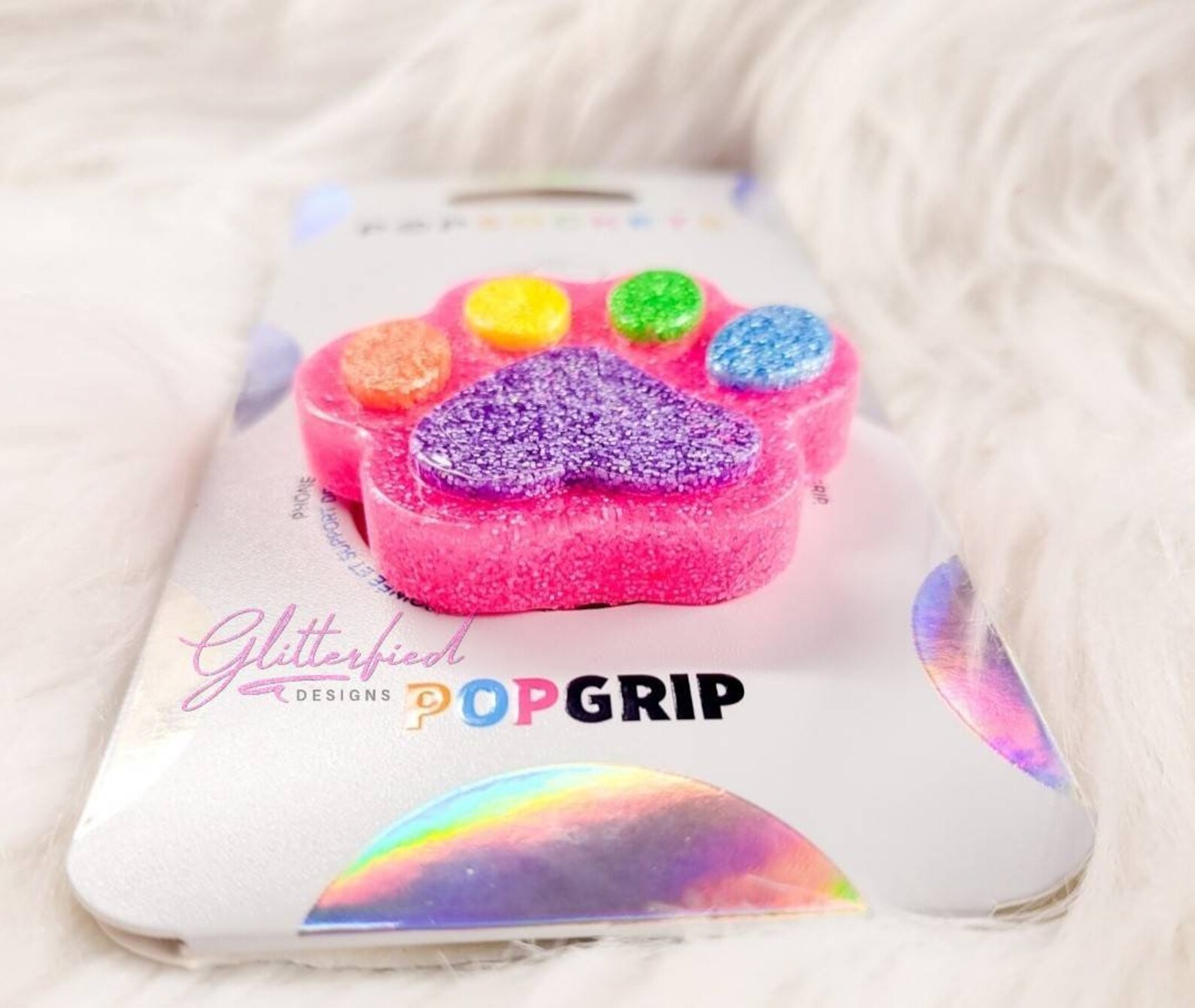 Rainbow Paw Print Popsocket Dog Lover Gift for Women Dog - Etsy