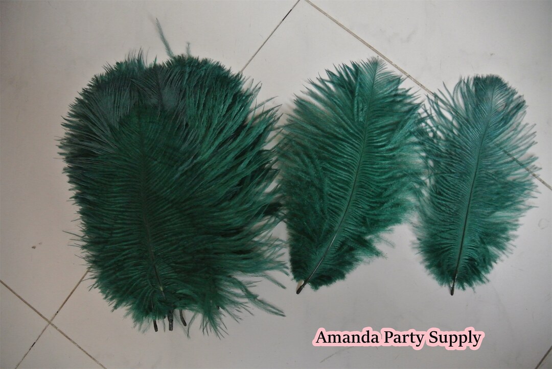 100 Pcs Dark Green Emerald Green Ostrich Feathers Plumes for Wedding ...