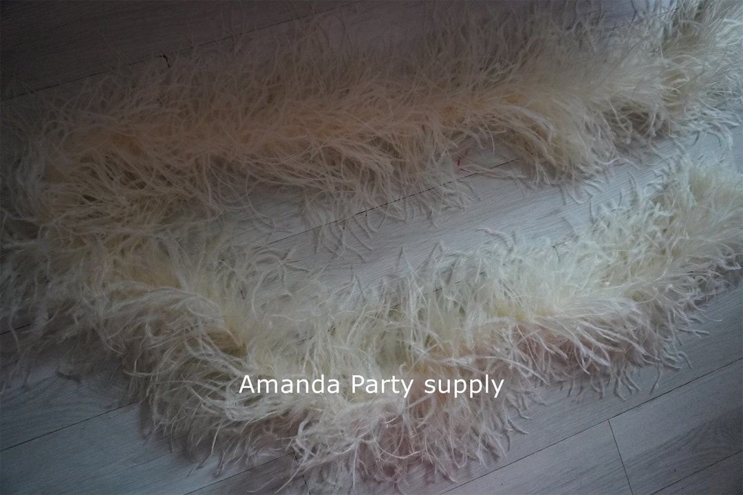 52 Colors Ivory Cream Ostrich Feather Boa 7 Ply for Wedding Party ...