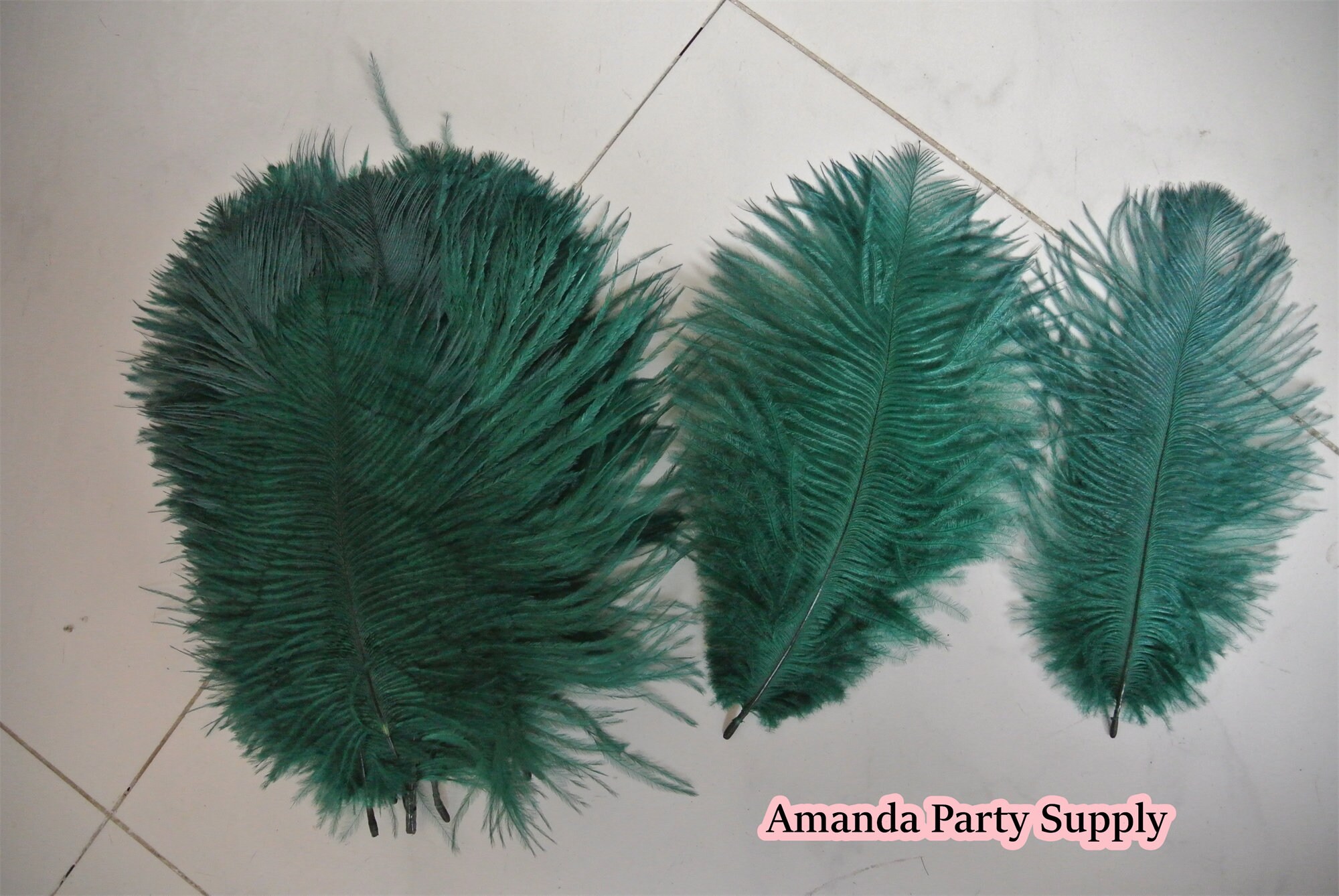100 Pcs Dark Green Emerald Green Ostrich Feathers Plumes for Wedding ...
