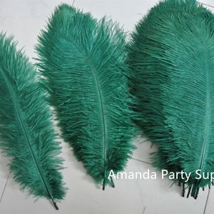 100 Pcs 5-14inches Dark Green Emerald Green Ostrich Feather Plumes for ...