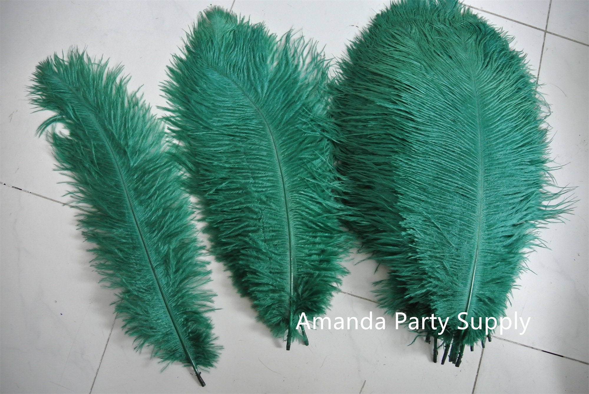 100 Pcs 5-14inches Dark Green Emerald Green Ostrich Feather Plumes for ...