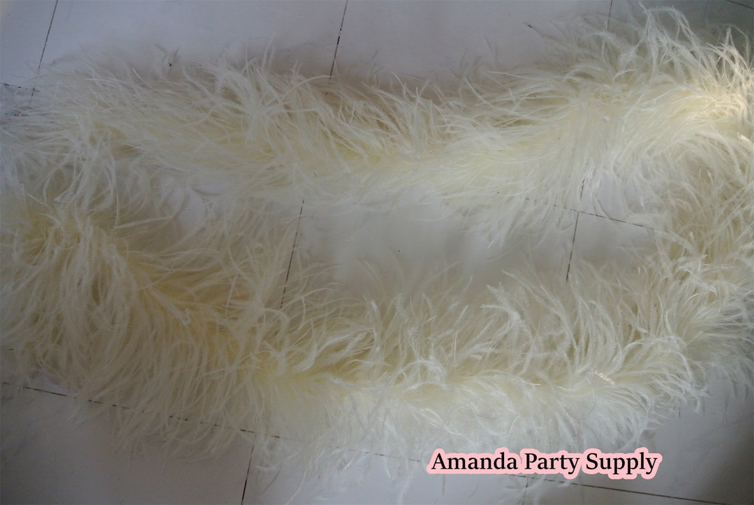 52 Colors Ivory Cream Ostrich Feather Boa 6 Ply for Wedding Party ...