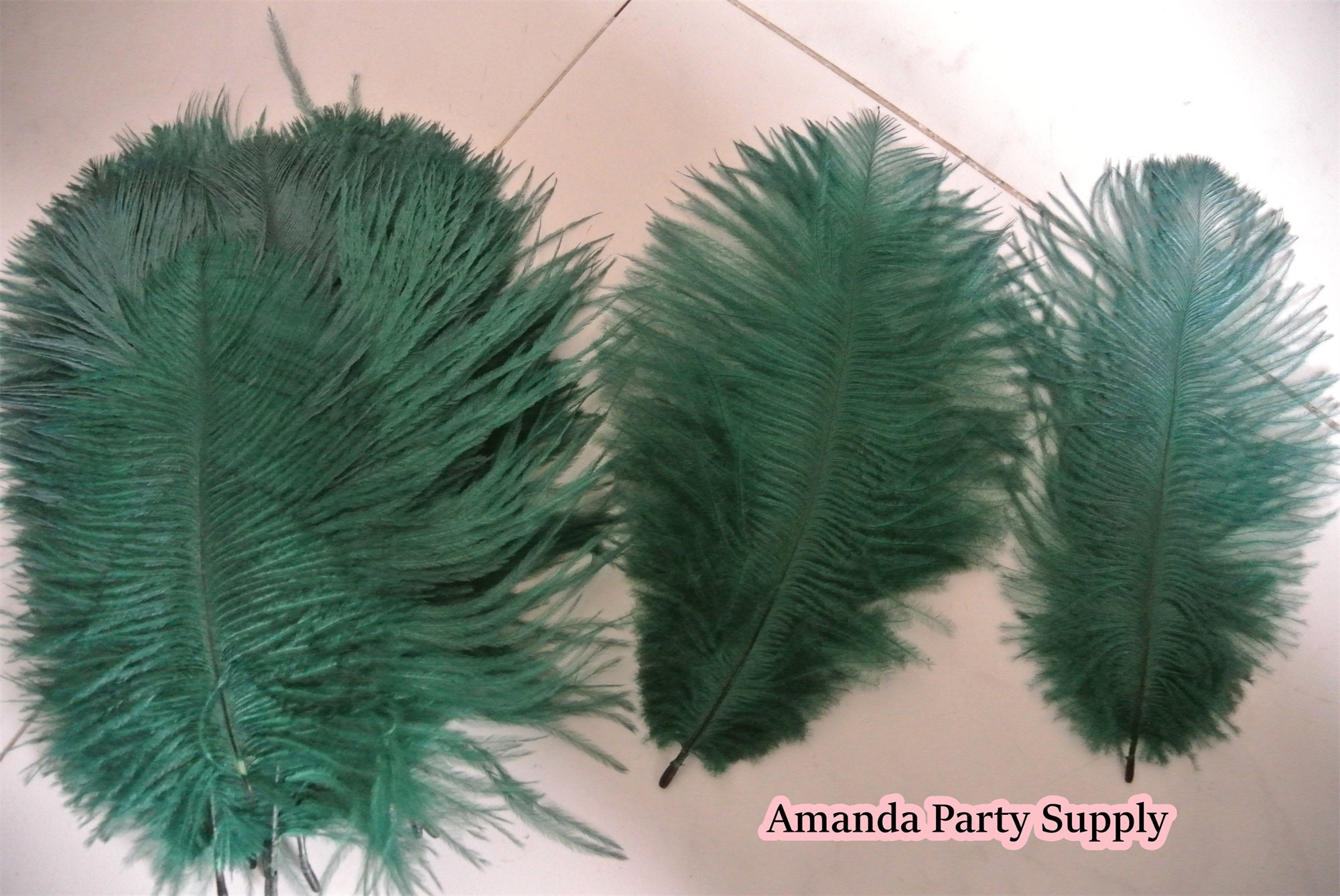 100 Pcs Dark Green Emerald Green Ostrich Feathers Plumes for Wedding ...