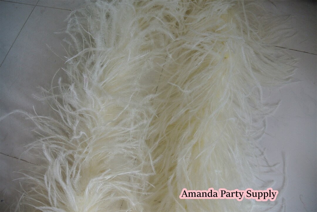 52 Colors 6 Ply Ivory Cream Ostrich Feather Boa for Wedding Party ...