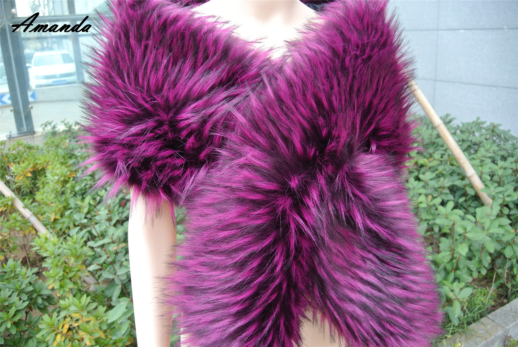 Purple Faux Fur Stole Wedding Bridal Faux Fur Wrap Shawl Stole Wedding ...