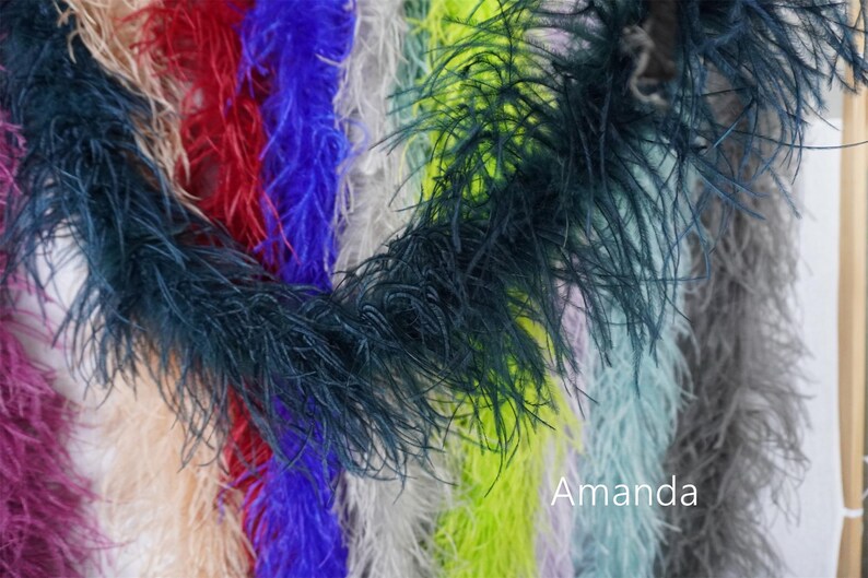 52 Colors Navy Blue Ostrich Feather Boa 3 Ply Thinckness Color 26 - Etsy