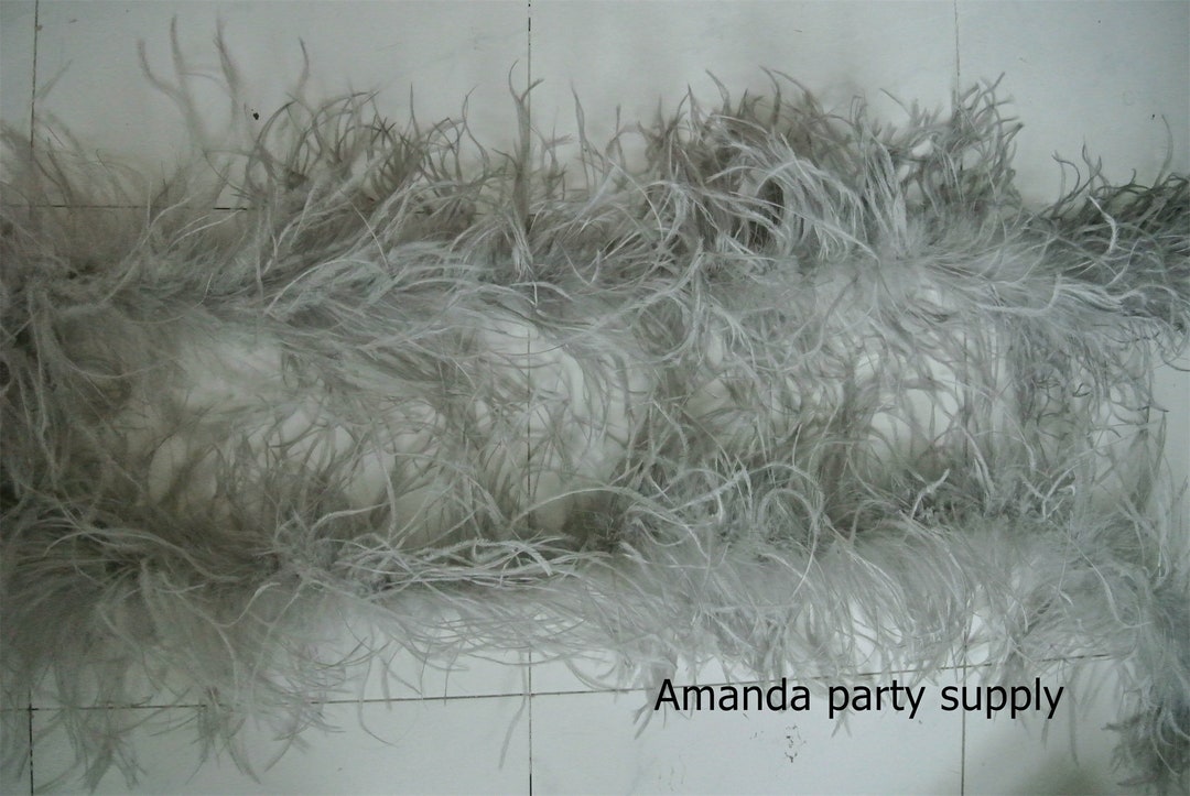 52 Colors Light Gray Ostrich Feather Boa 4 Ply for Wedding Party Supply ...