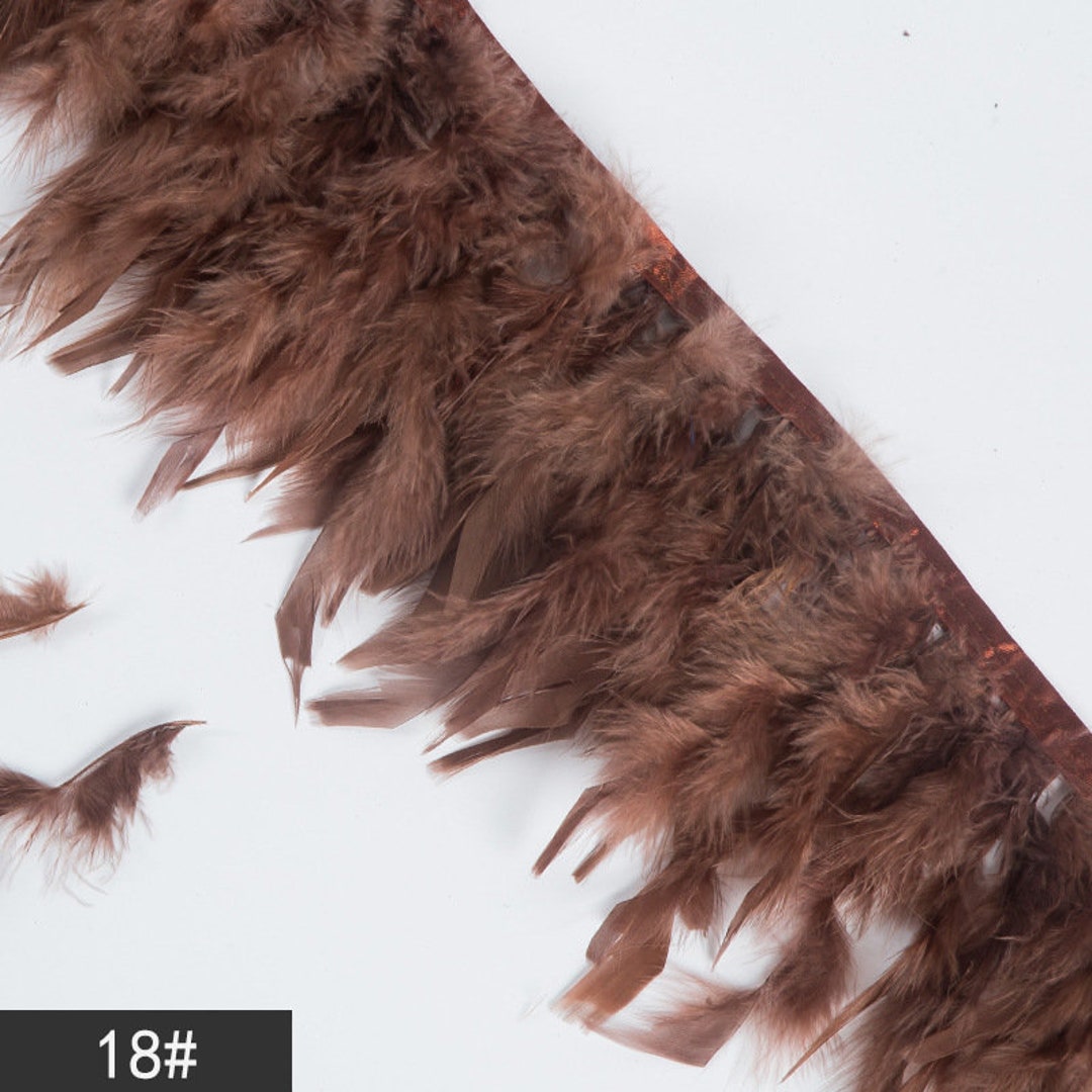 28colors 1 Meters Dark Brown Turkey Feather Trim Chandelle Trim Feather ...