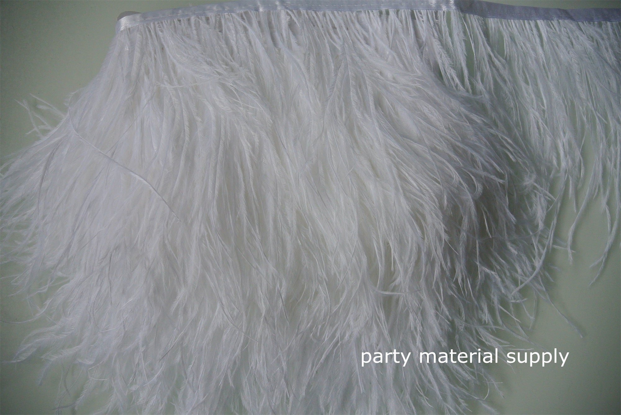 10 Yards White Ostrich Feather Trim 5-6.5inch Ostrich Feather Fringe ...