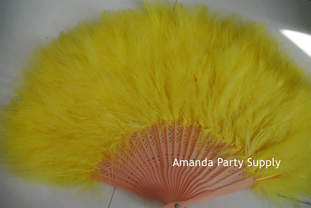 Yellow Marabou Feather Fan Turkey Feather Fan for Craft Prom Supply - Etsy