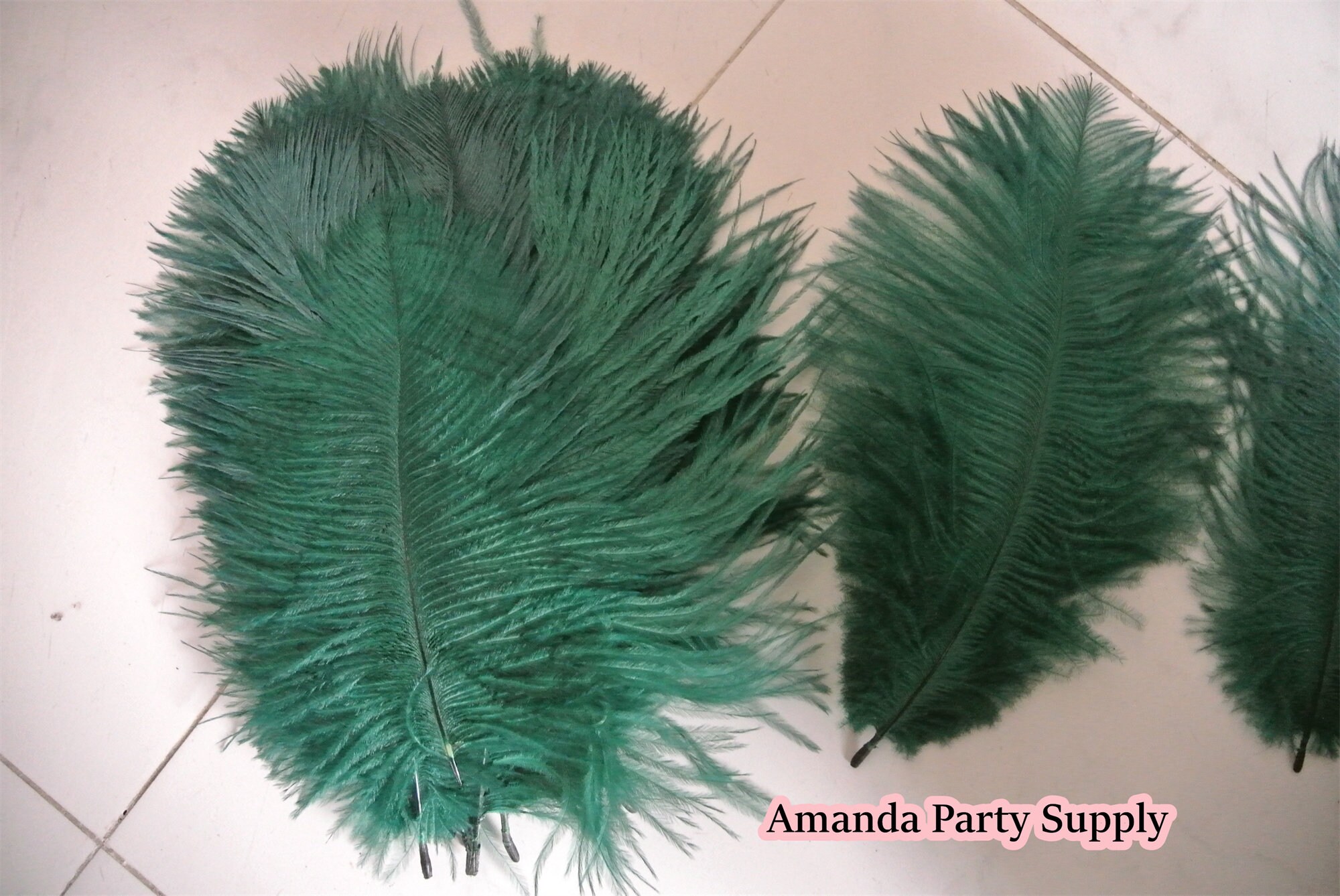 100 Pcs Dark Green Emerald Green Ostrich Feathers Plumes for Wedding ...