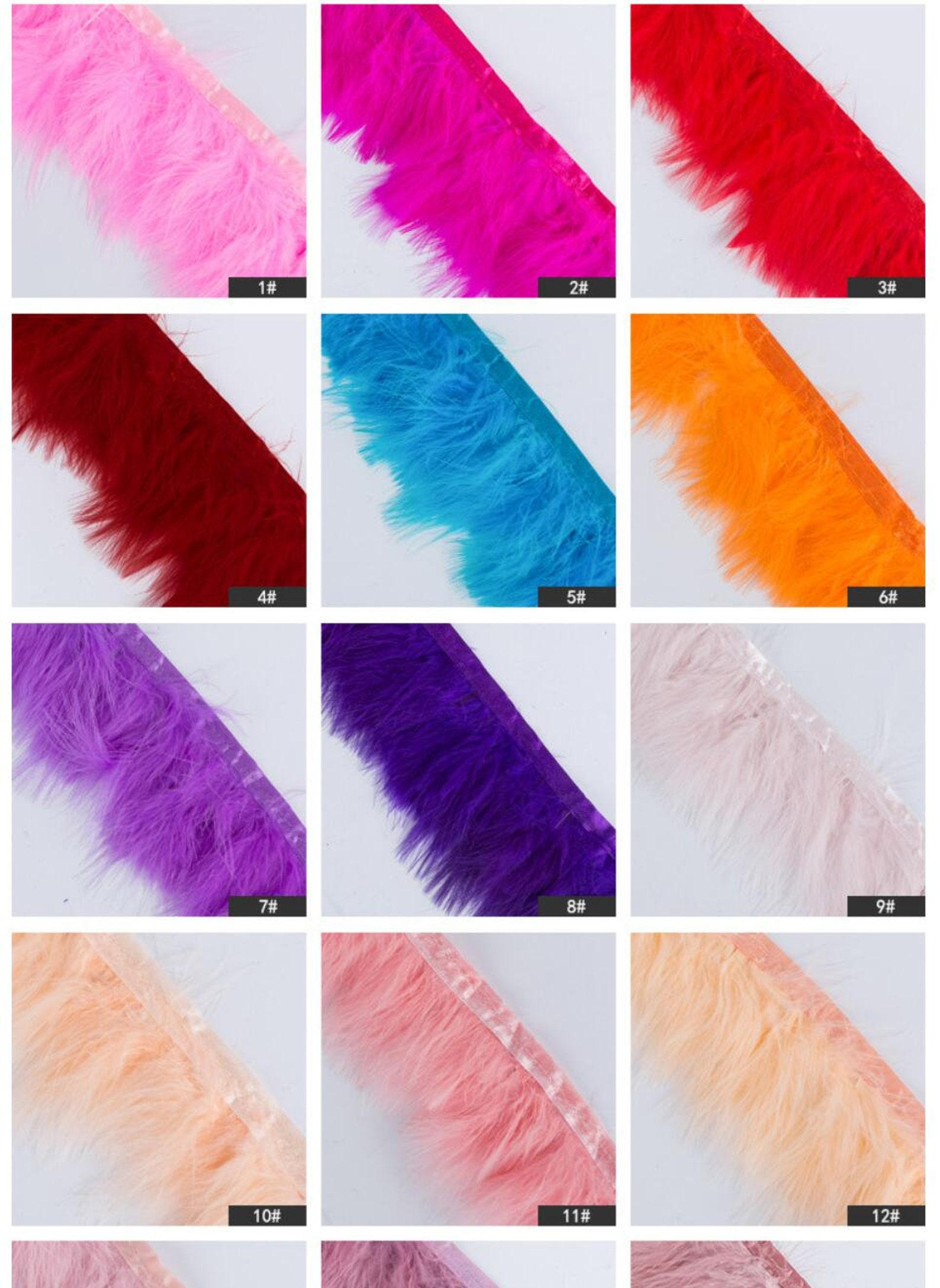 1 Yard Ivory Cream Turkey Feather Fringe Marabou Feather Trim #17 - Etsy