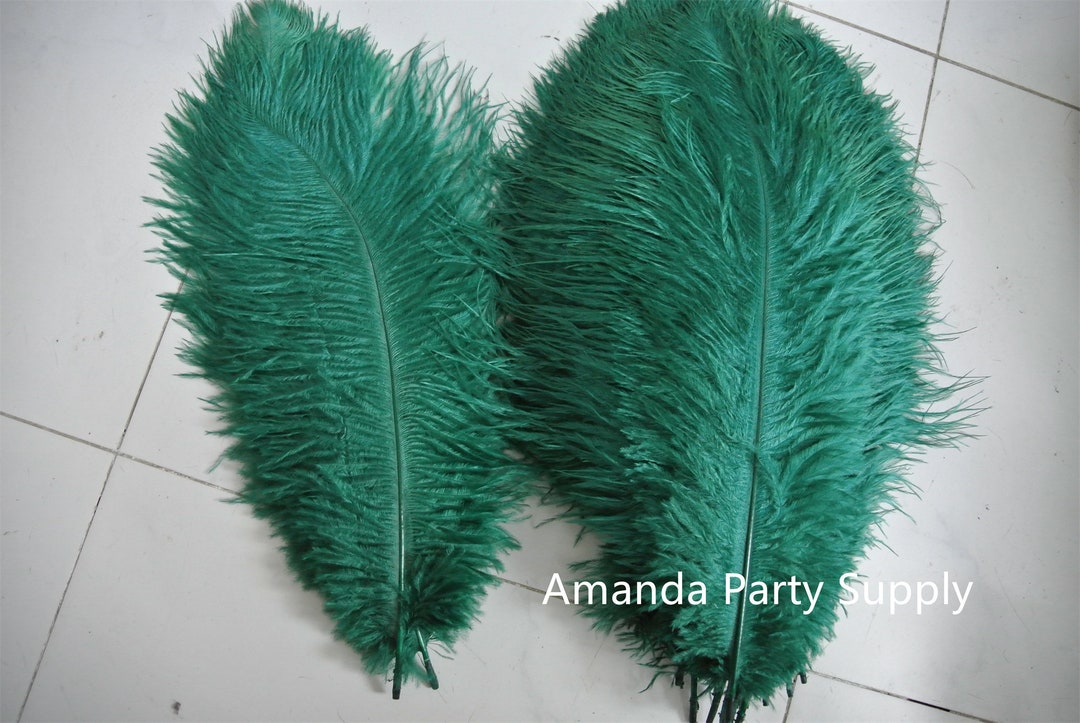100 Pcs 5-14inches Dark Green Emerald Green Ostrich Feather Plumes for ...