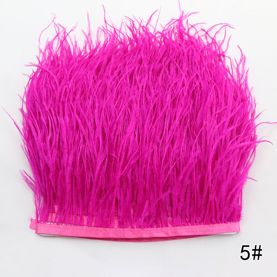 55 Colors Hot Pink Ostrich Feather Trim 4-5inch Wide Ostrich Feather ...