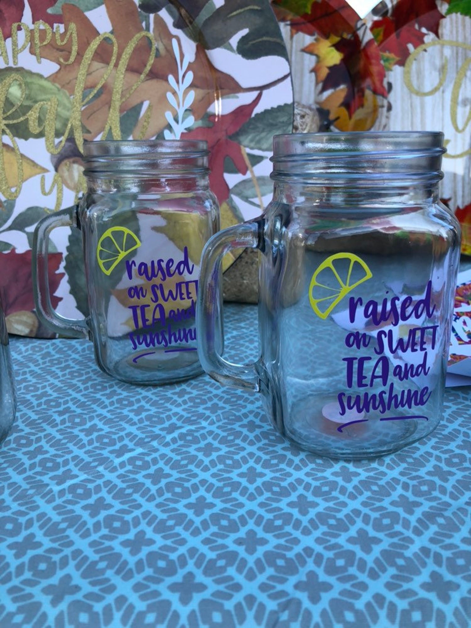 Tea Mason Jar Glasses raised on Sweet Tea & Sunshine - Etsy