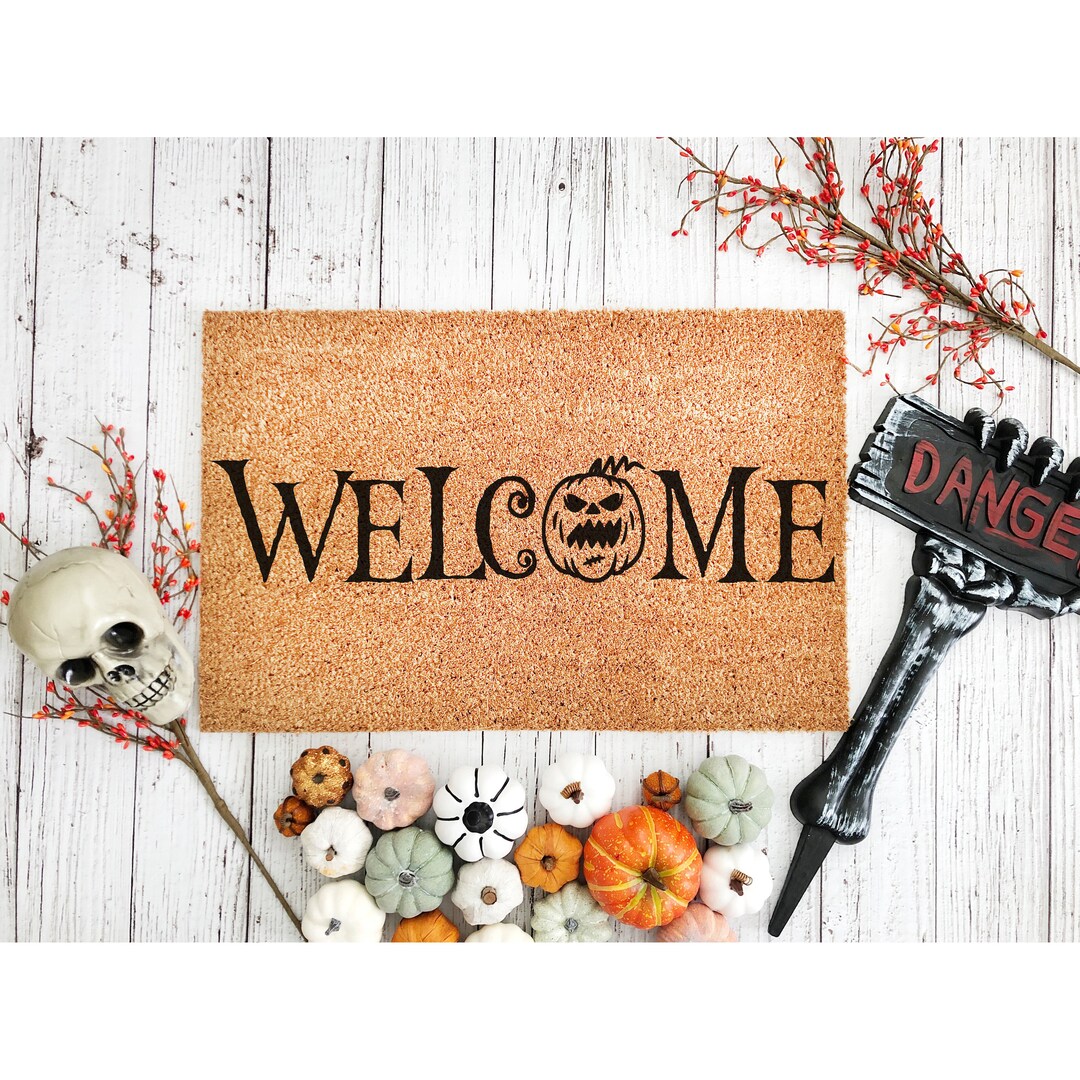 Doormat Welcome Jack O' Lantern Halloween Halloween Doormat Welcome Mat ...