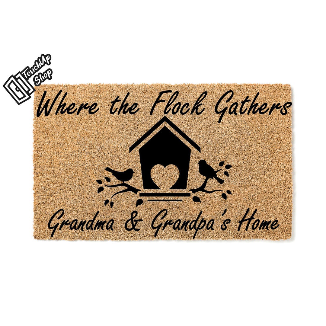 Welcome Mat: Grandma & Grandpa Where the Flock Gathers - Family Gift ...