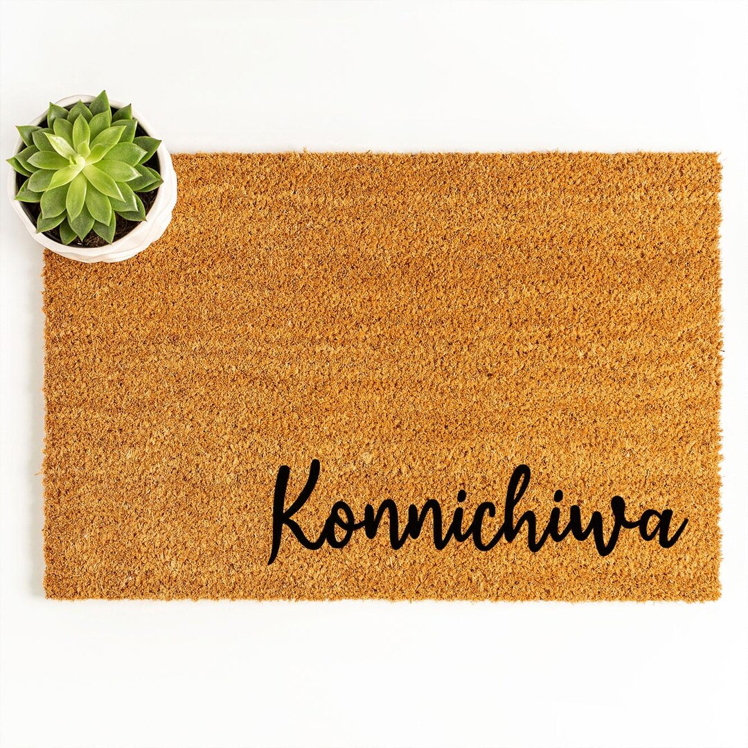 Doormat Konnichiwa Welcome Mat Housewarming Gift Unique Gift Minimalist ...