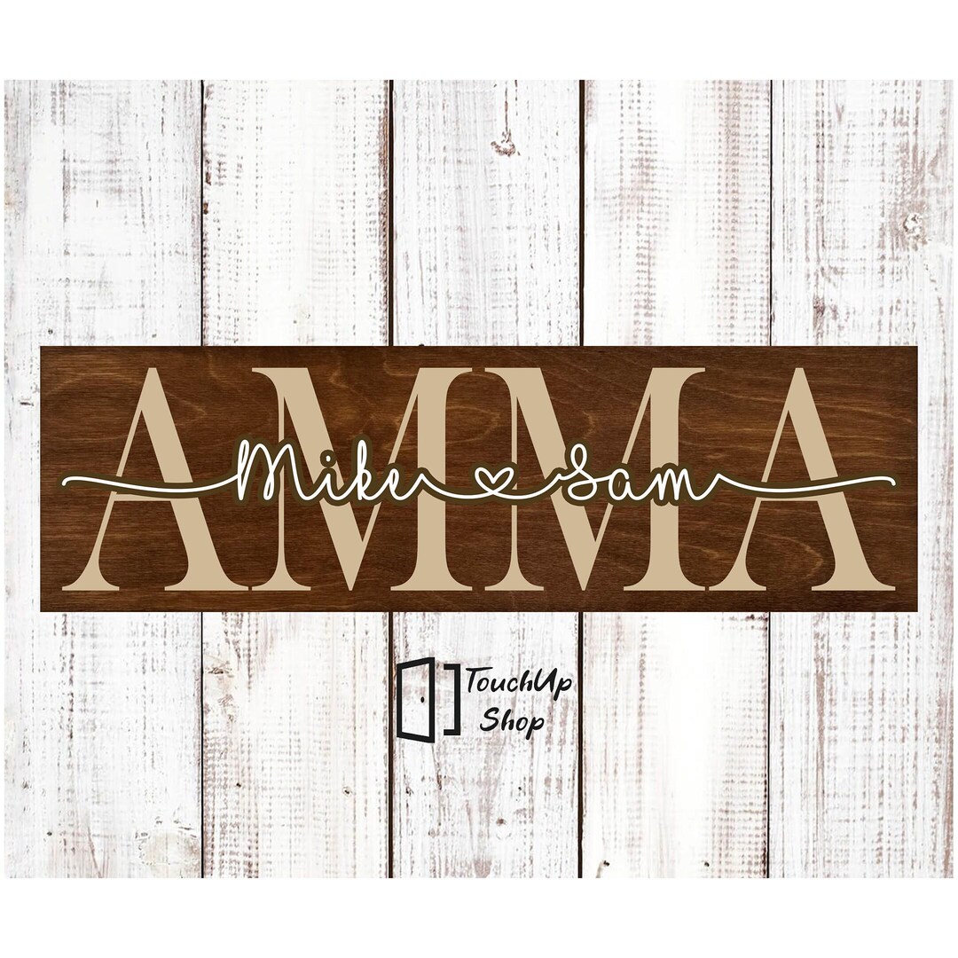 Custom Amma Wood Sign: Personalized Family Name Decor 7415 Christmas ...