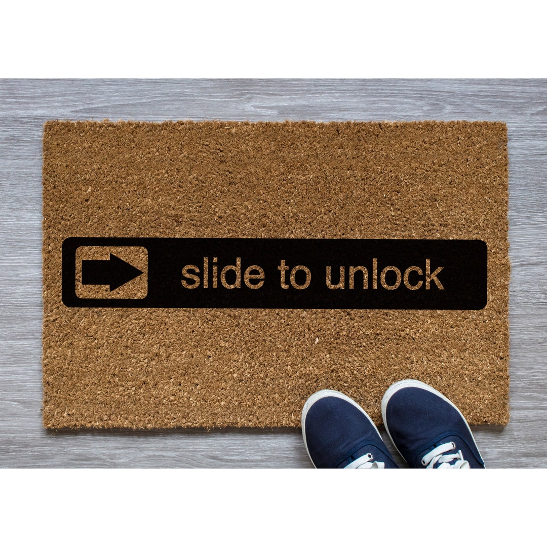 Doormat Slide to Unlock Welcome Mat Funny Doormat Funny Gift ...