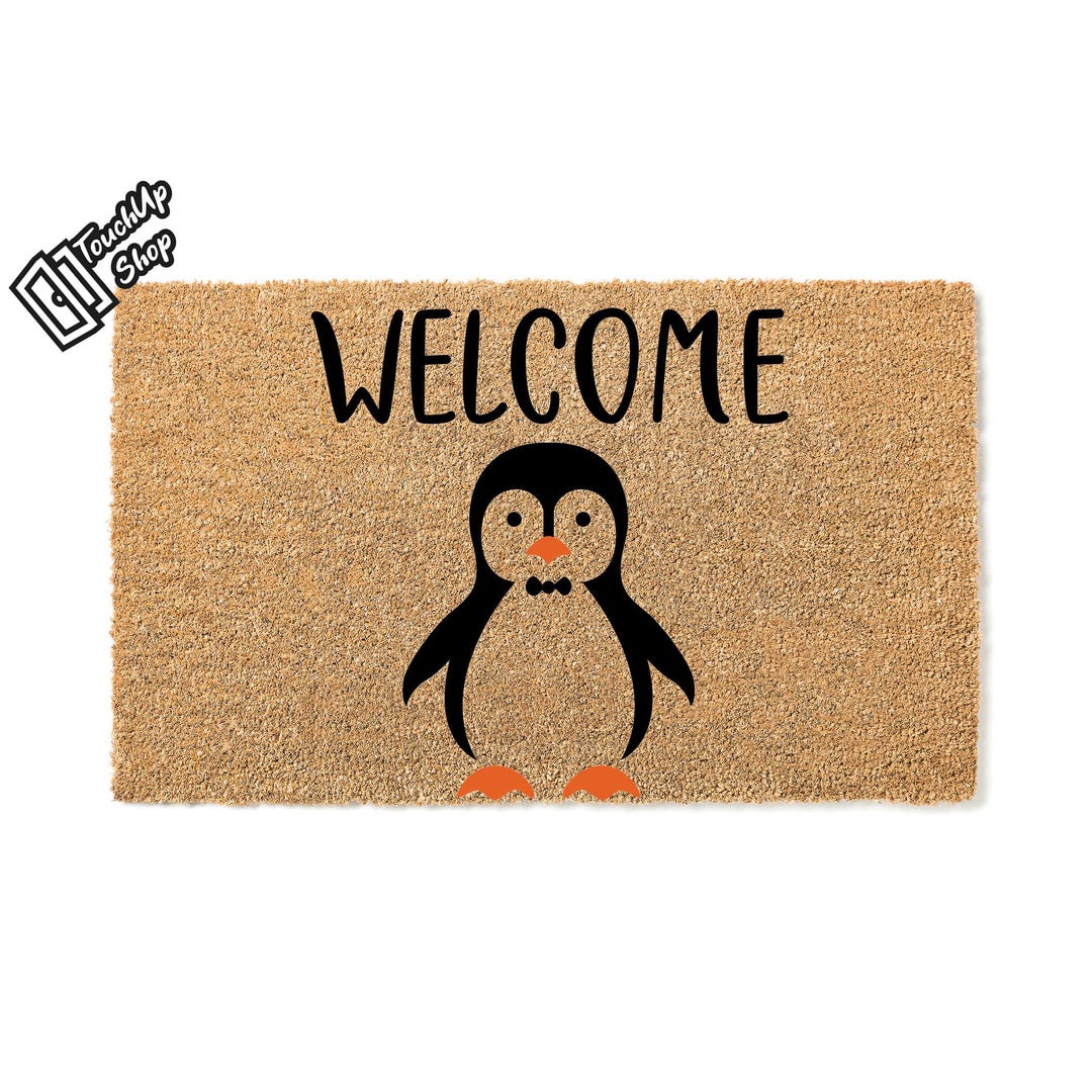 Doormat Welcome Penguin Welcome Mat Funny Doormat Farmhouse Out Door ...