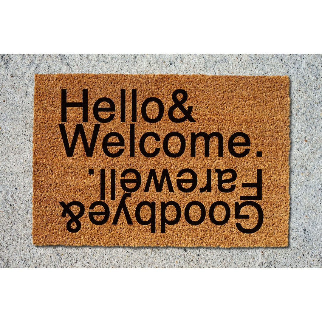 Doormat Hello & Welcome, Farewell and Goodbye Welcome Mat Funny Doormat ...