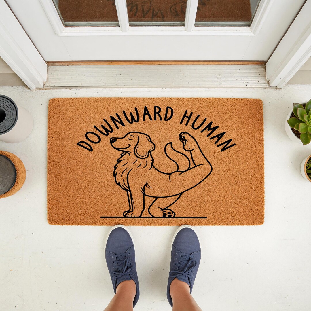 Funny Doormat: Downward Human, Welcome Mat, Door Mat, Dachshund ...