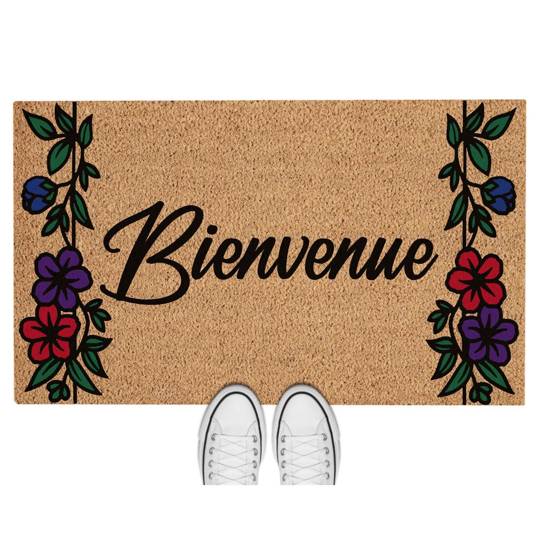 Doormat Bienvenue Welcome French Welcome Mat Funny Doormat Unique Gift ...