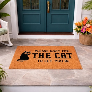 Please Wait for Cat to Let You in Door Mat Doormat Funny Cat Lover Gift ...
