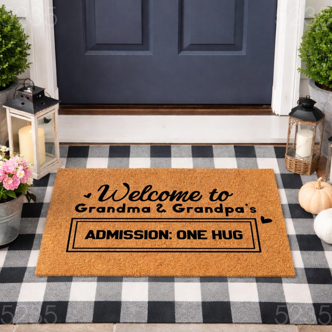 Personalized Doormat, Welcome to Grandma & Grandpa's Door Mat 5235 - Etsy