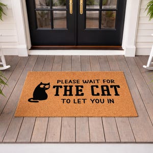 Please Wait for Cat to Let You in Door Mat Doormat Funny Cat Lover Gift ...