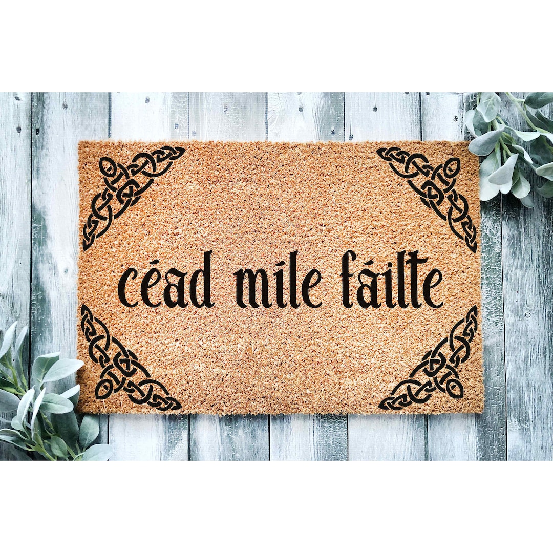 Doormat Céad Míle Fáilte Cead Mile Failte Scottish Irish Welcome Mat ...