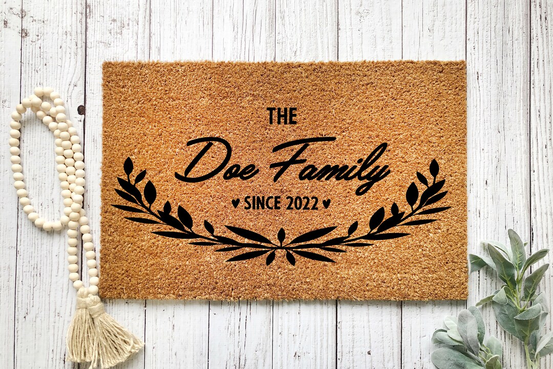Last Name Family Doormat Custom Doormat Outside Doormat - Etsy