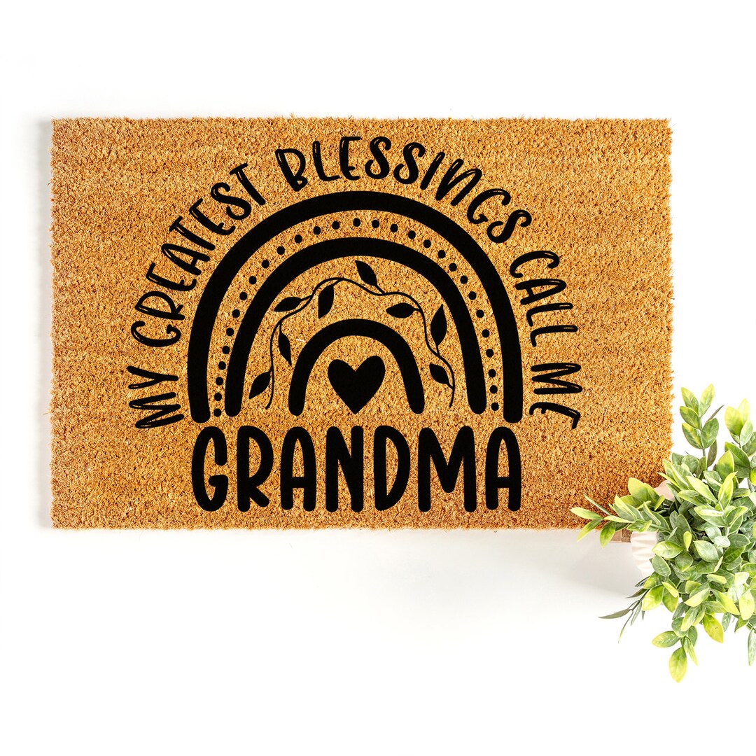 Doormat My Greatest Blessings Call Me Grandma Welcome Mat Porch Decor ...