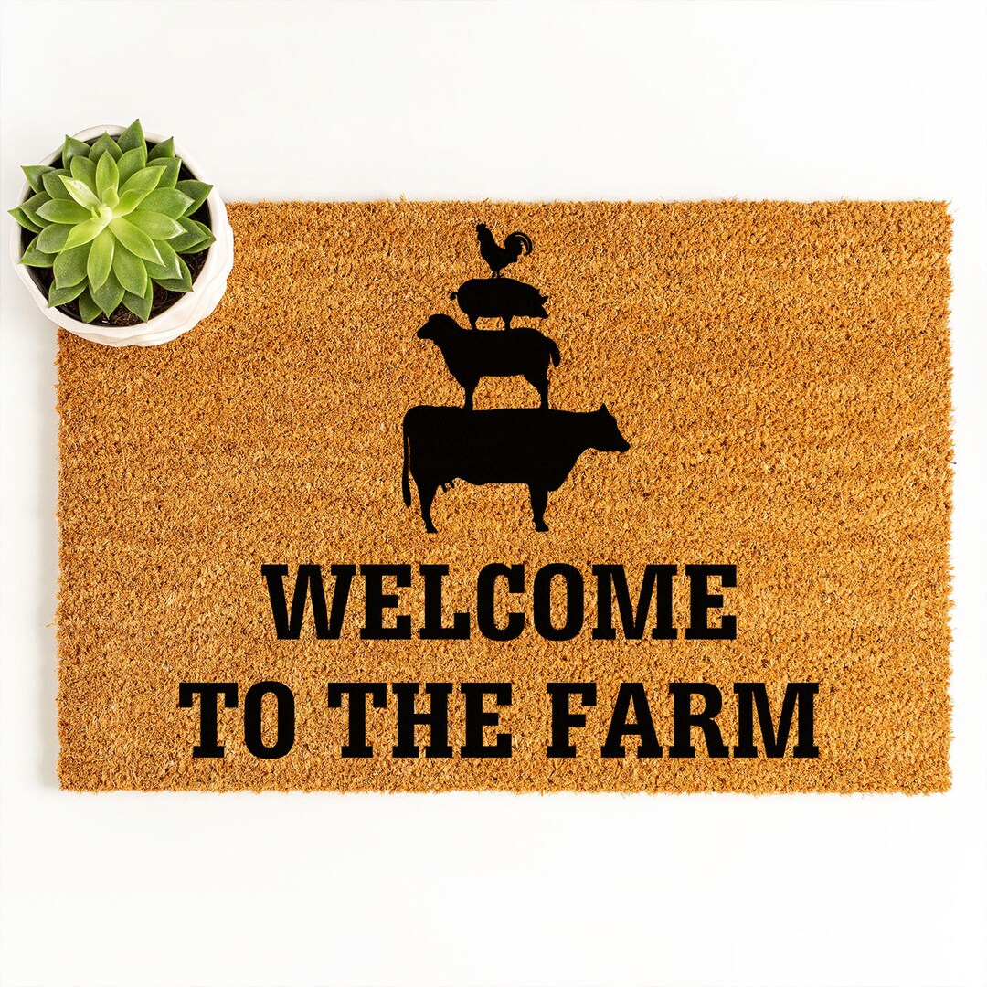 Doormat Welcome to the Farm Welcome Mat Doormats Monogram Mat Gifts for ...