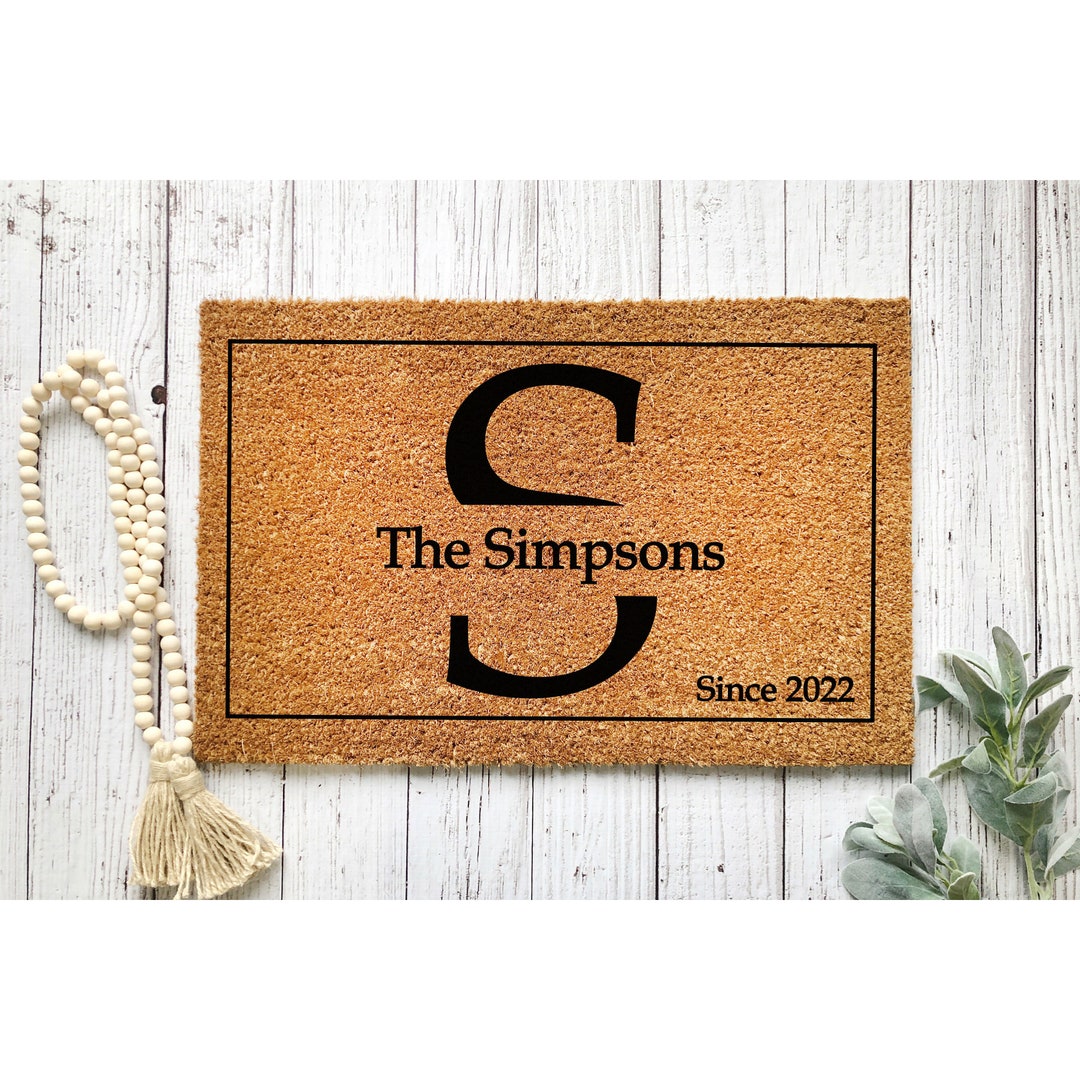 Custom Doormat Last Name Letter Welcome Mat Personalized Gift Doormats ...