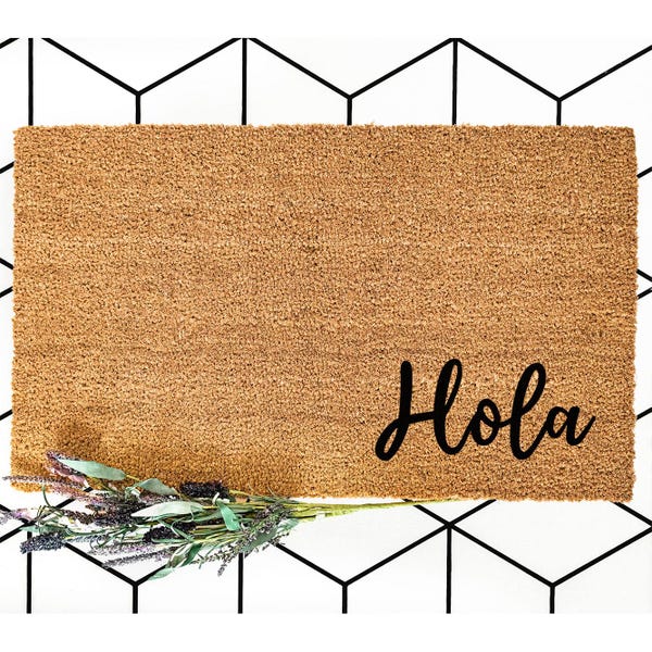 Hola Welcome Mat - Etsy