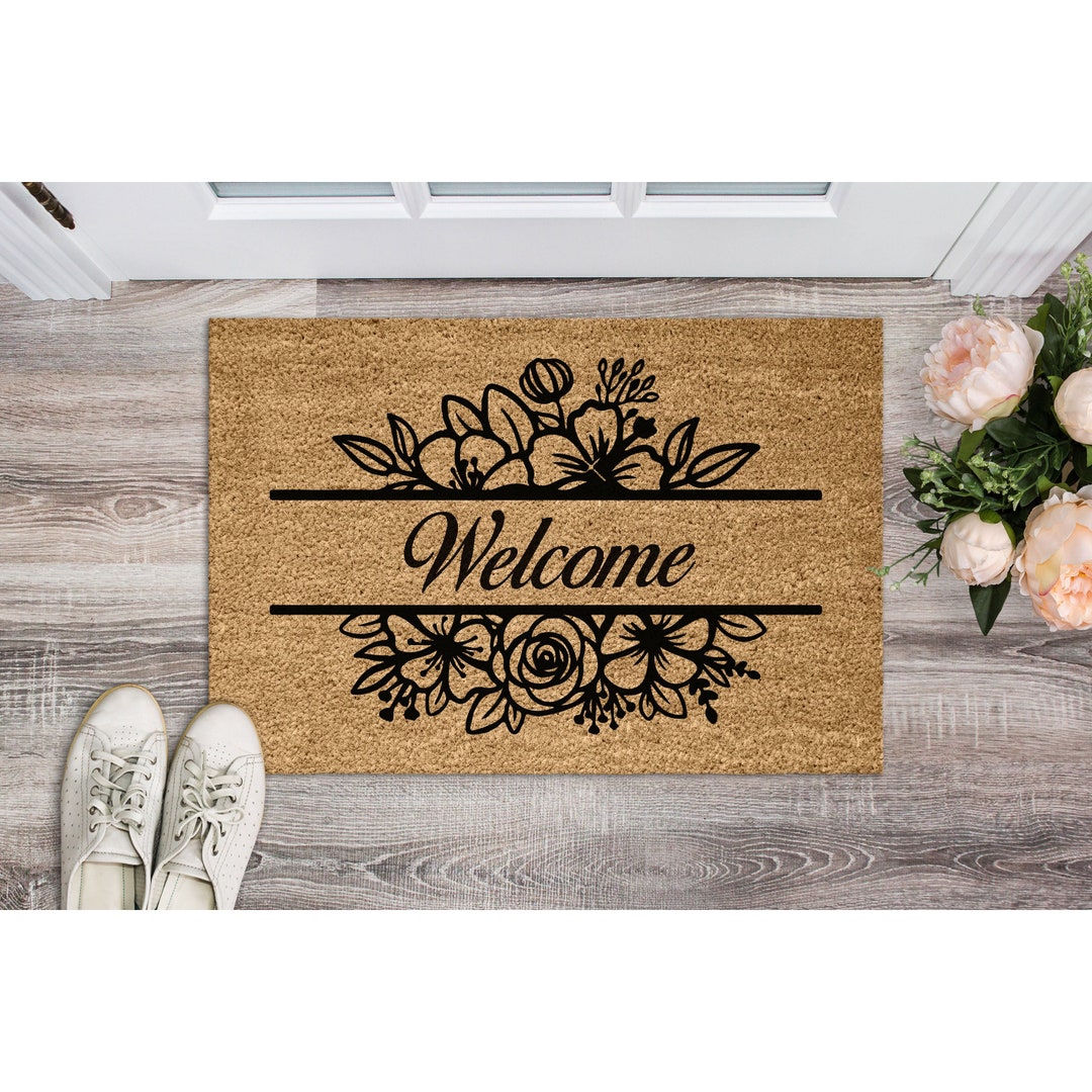 Doormat Welcome Flowers Welcome Mat Funny Doormat Home Gift Doormat ...