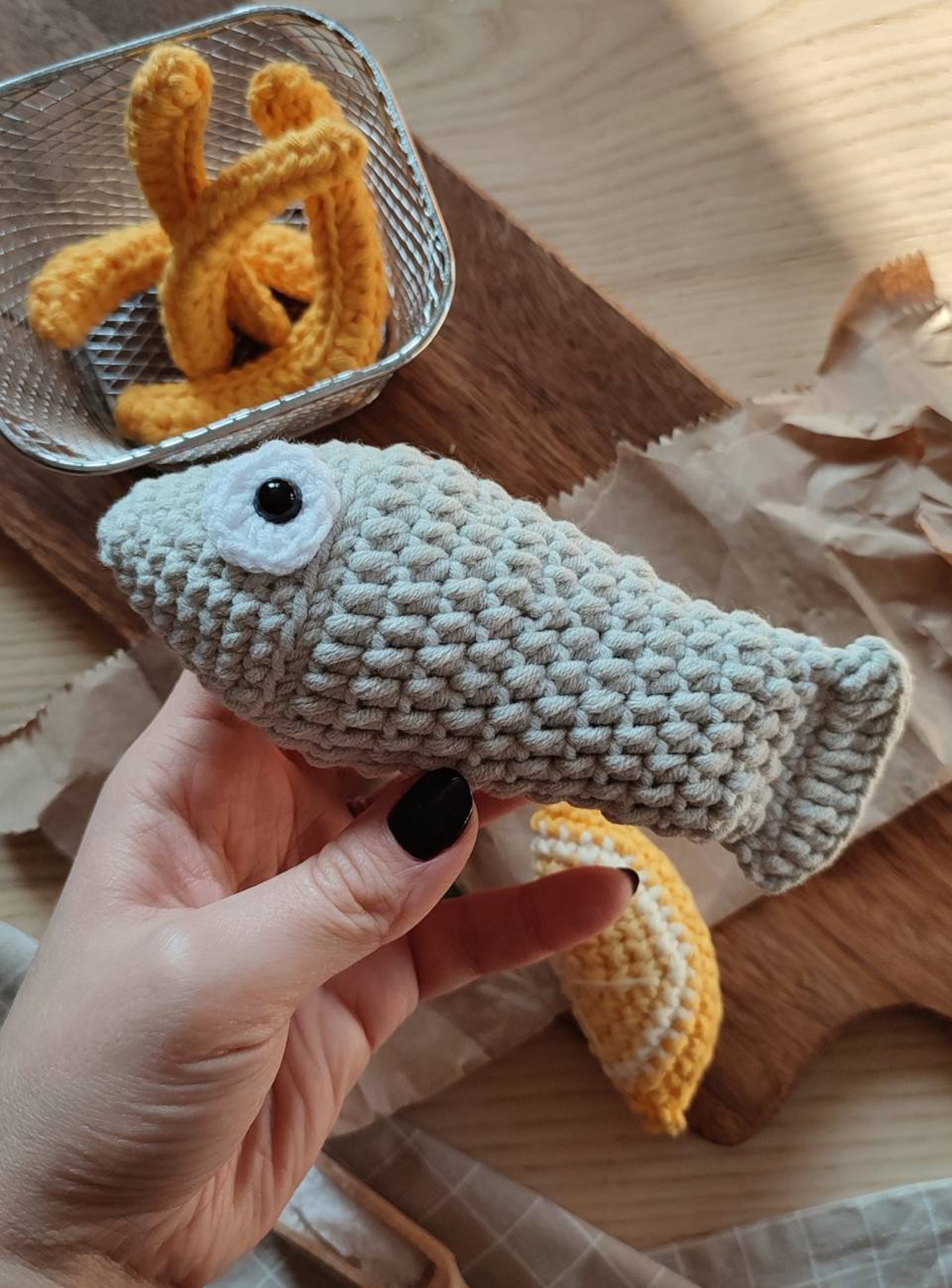 Crochet Set Food Fish Dinner Play Kitchen Play Restaurant | Etsy