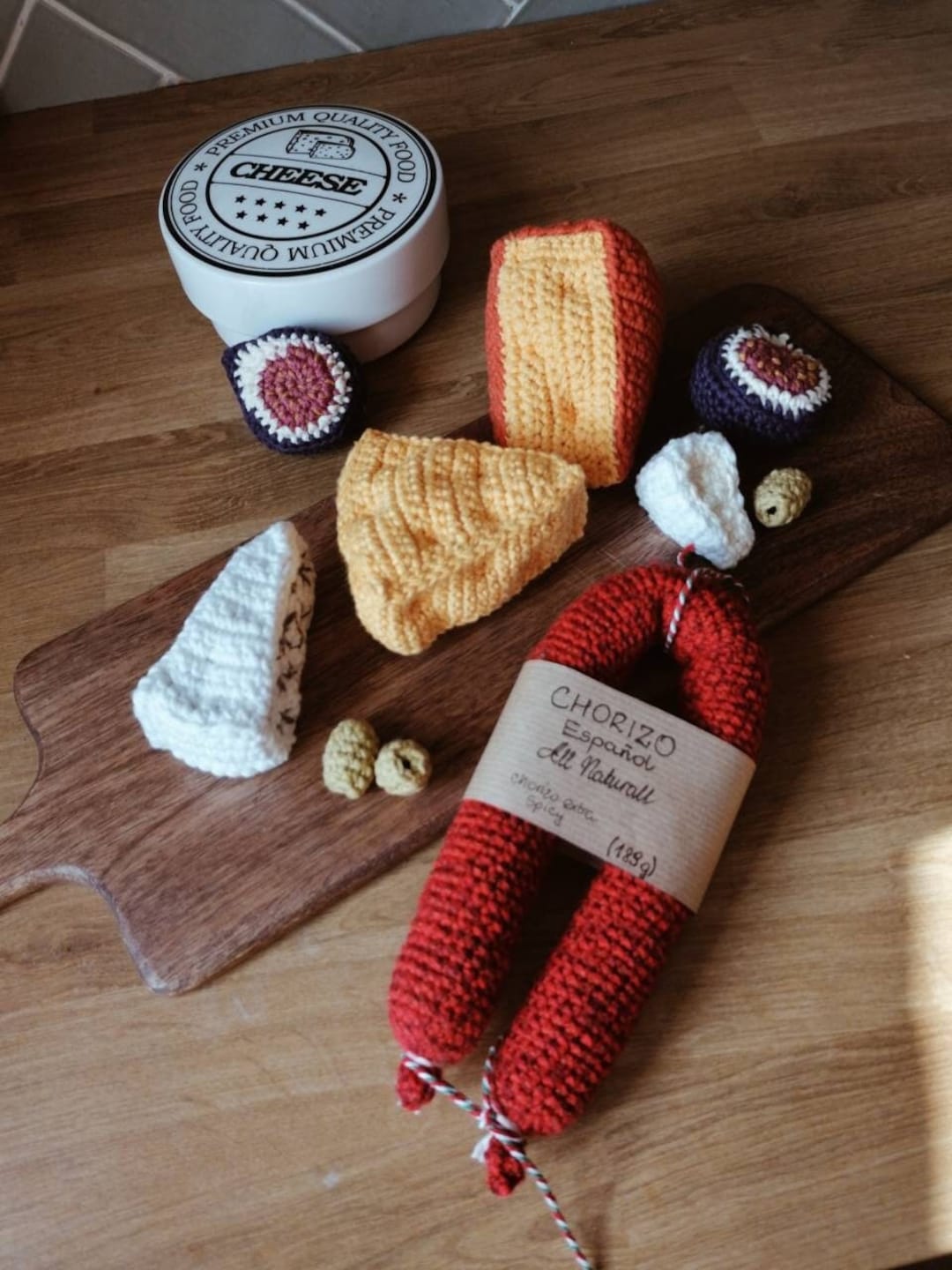 Crochet Cheese Board (4pcs). Cheese Set. Pretend Play Kitchen ...