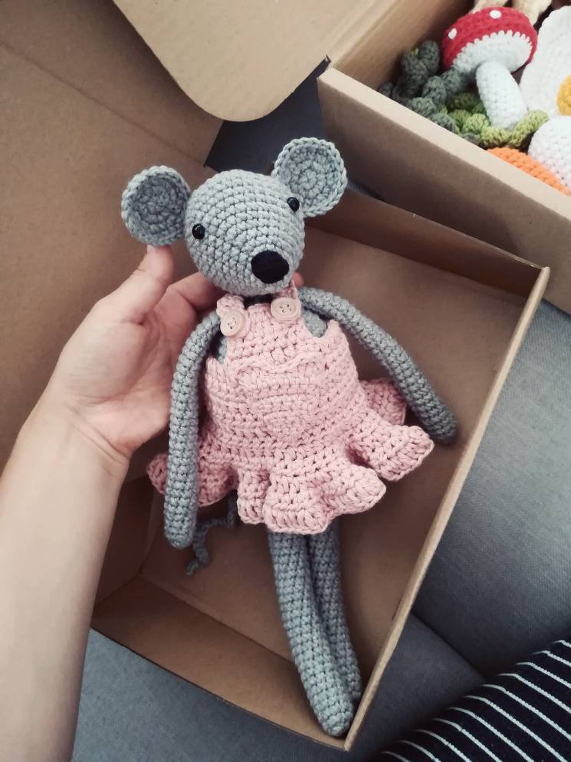 Crochet cuddly mouse toy nursery ideas toys baby shower | Etsy