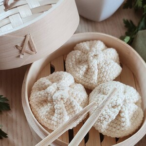 Crochet Dim Sum Dumplings, Xiao Long Bao, for Play Kids Kitchen, Pretend Play Restaurant ...