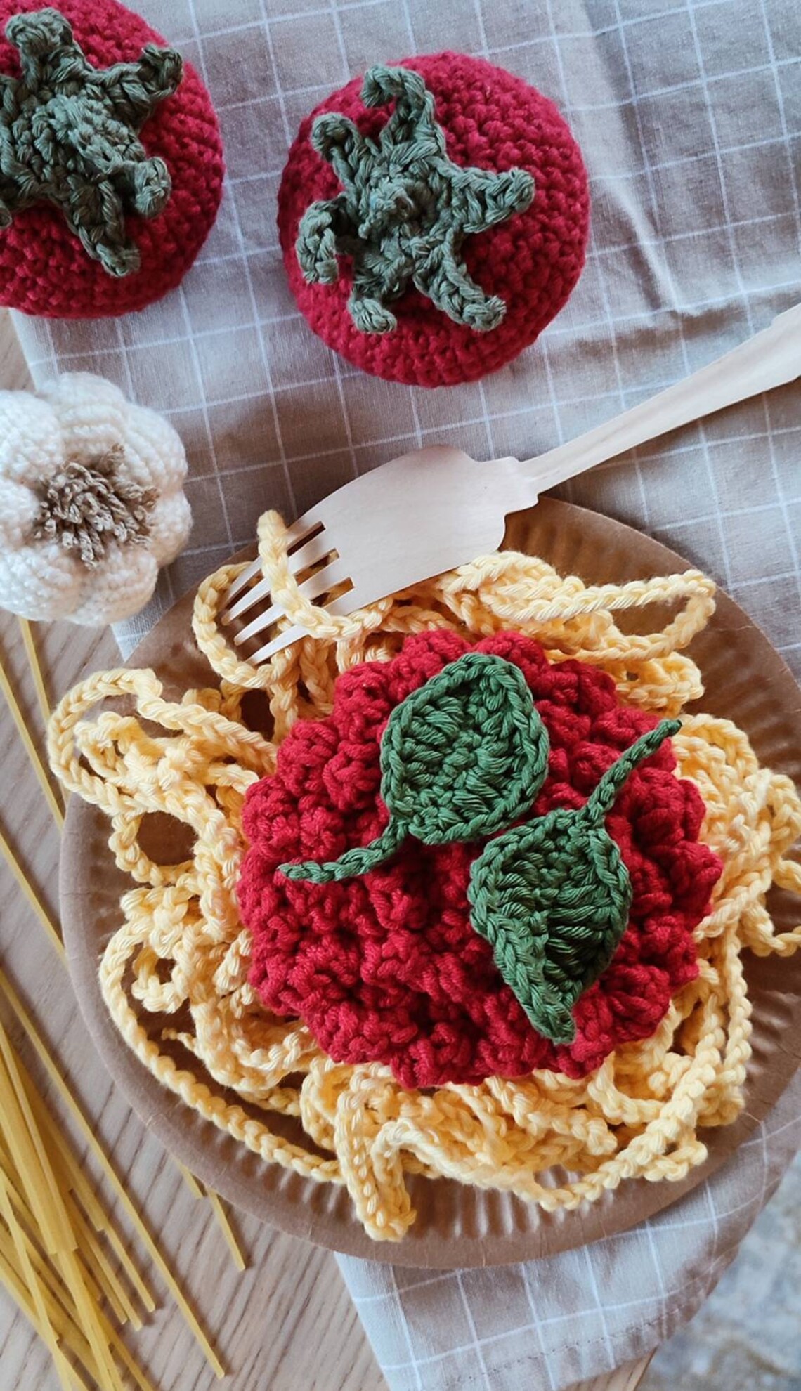Crochet Food Spaghetti. Pasta With Tomato Sauce. Kids Kitchen | Etsy