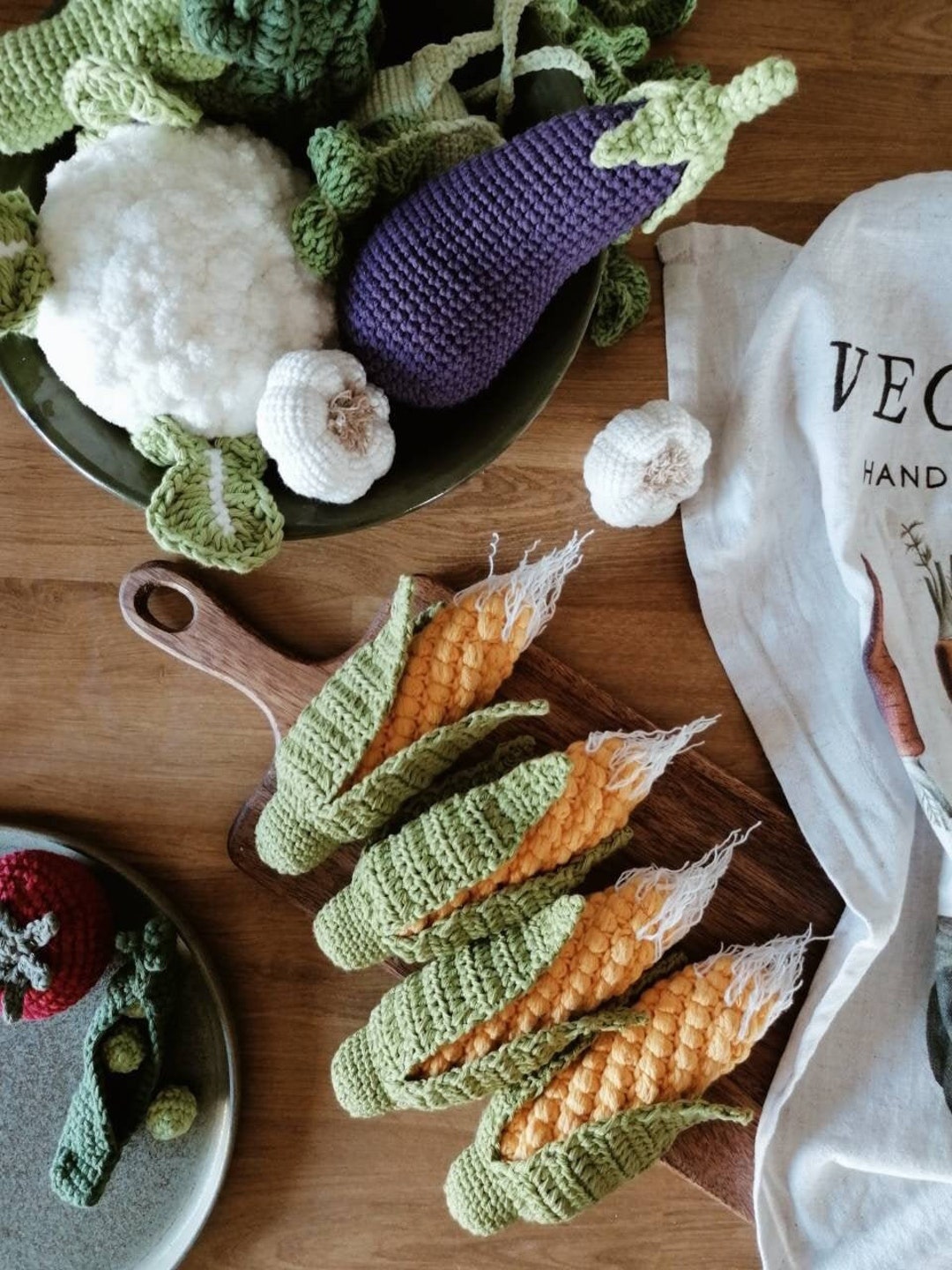 Crochet Corn. Pretend Play Food, Play Kids Kitchen Accessories. Play ...
