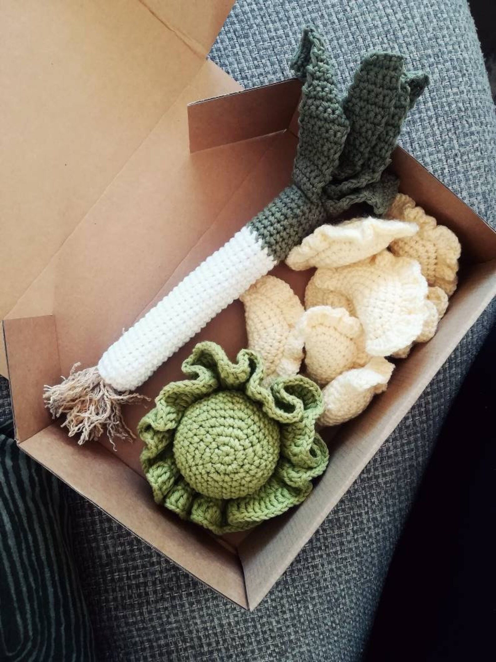 Crochet vegetable toy leek for kids kitchen Montessori baby | Etsy