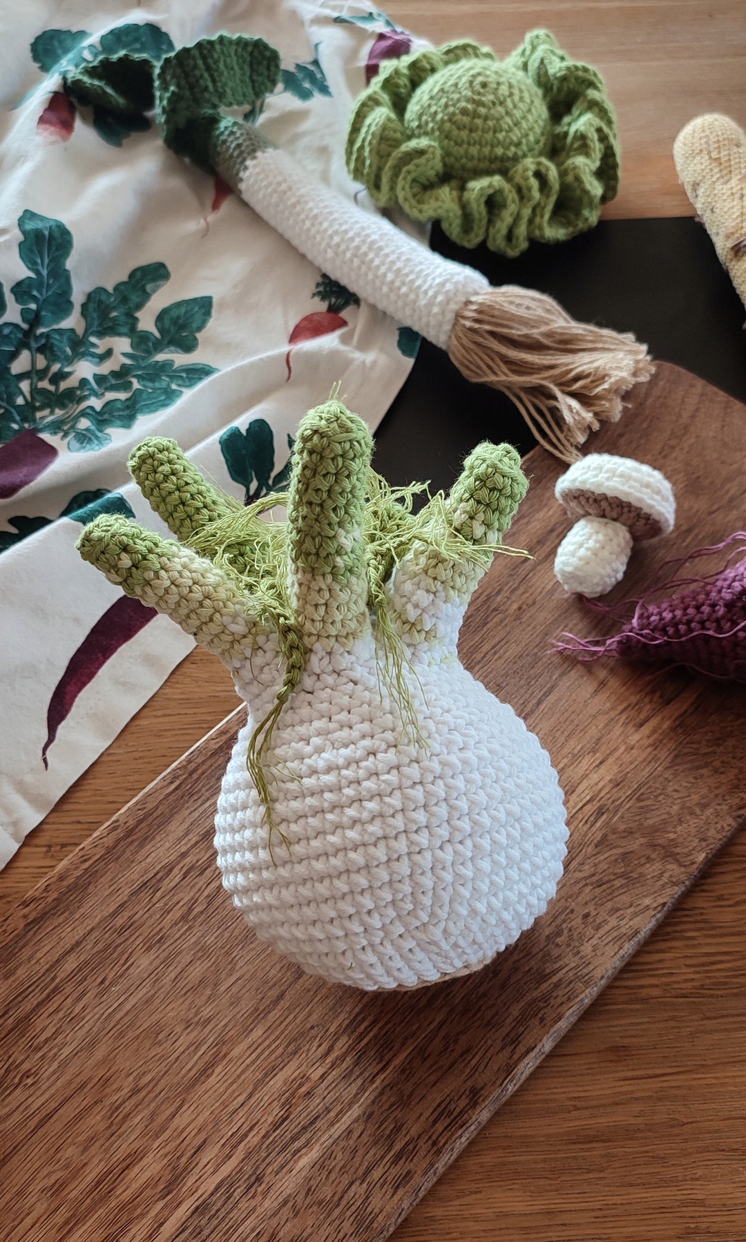 Crochet Fennel Bulb: Pretend Play Food, Montessori Toy for Kids, Eco ...